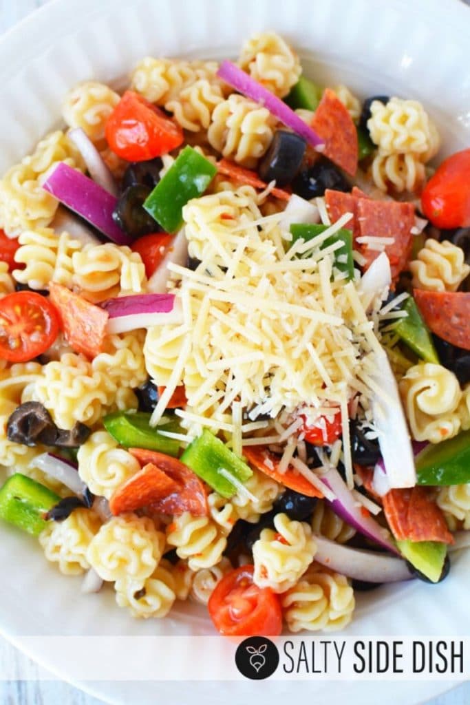 Radiatore Pasta Salad with Italian Dressing and Pepperoni | Easy Side ...