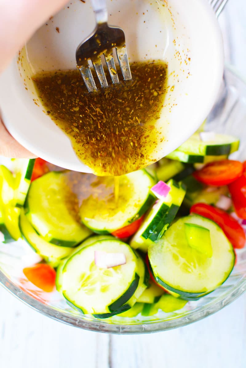 Cucumber Tomato Feta Salad | Salty Side Dish