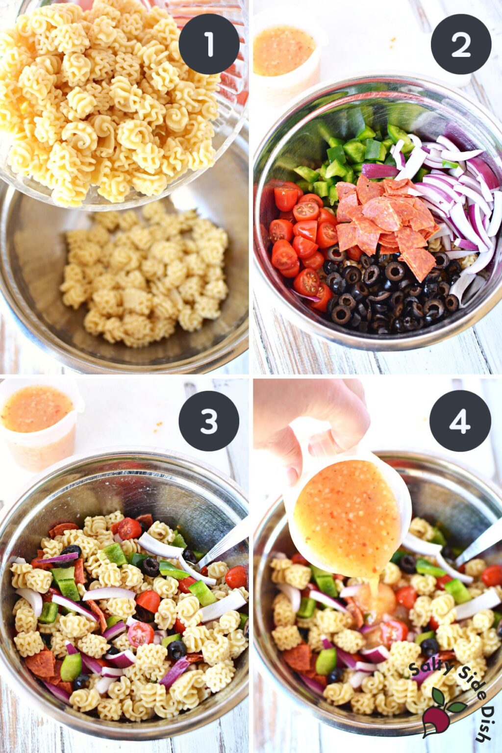 Radiatore Pasta Salad with Italian Dressing and Pepperoni