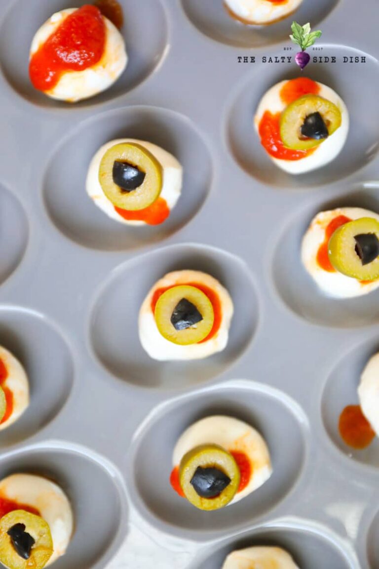 Halloween Appetizers : Mozzarella Eyeball Tray | Salty Side Dish