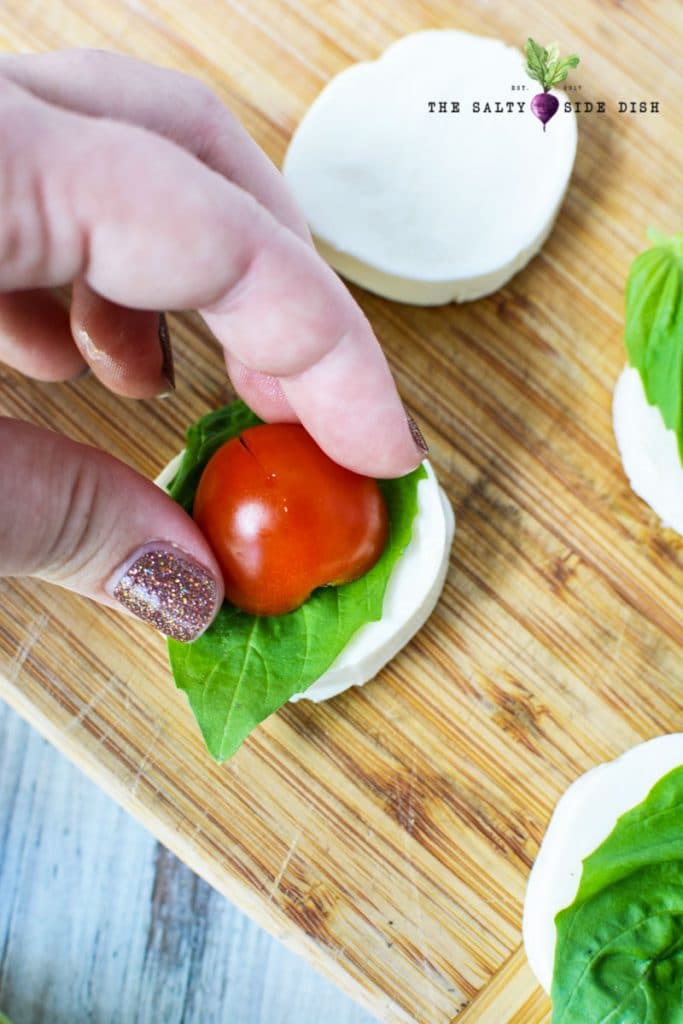 Caprese Ladybug Appetizers made with Fresh Mozzarella and Tomatoes