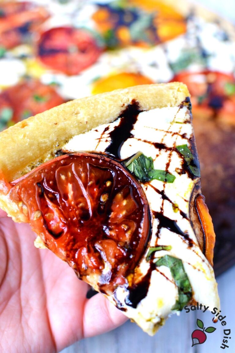 Homemade Caprese Pizza Recipe with FRESH Ingredients | Salty Side Dish