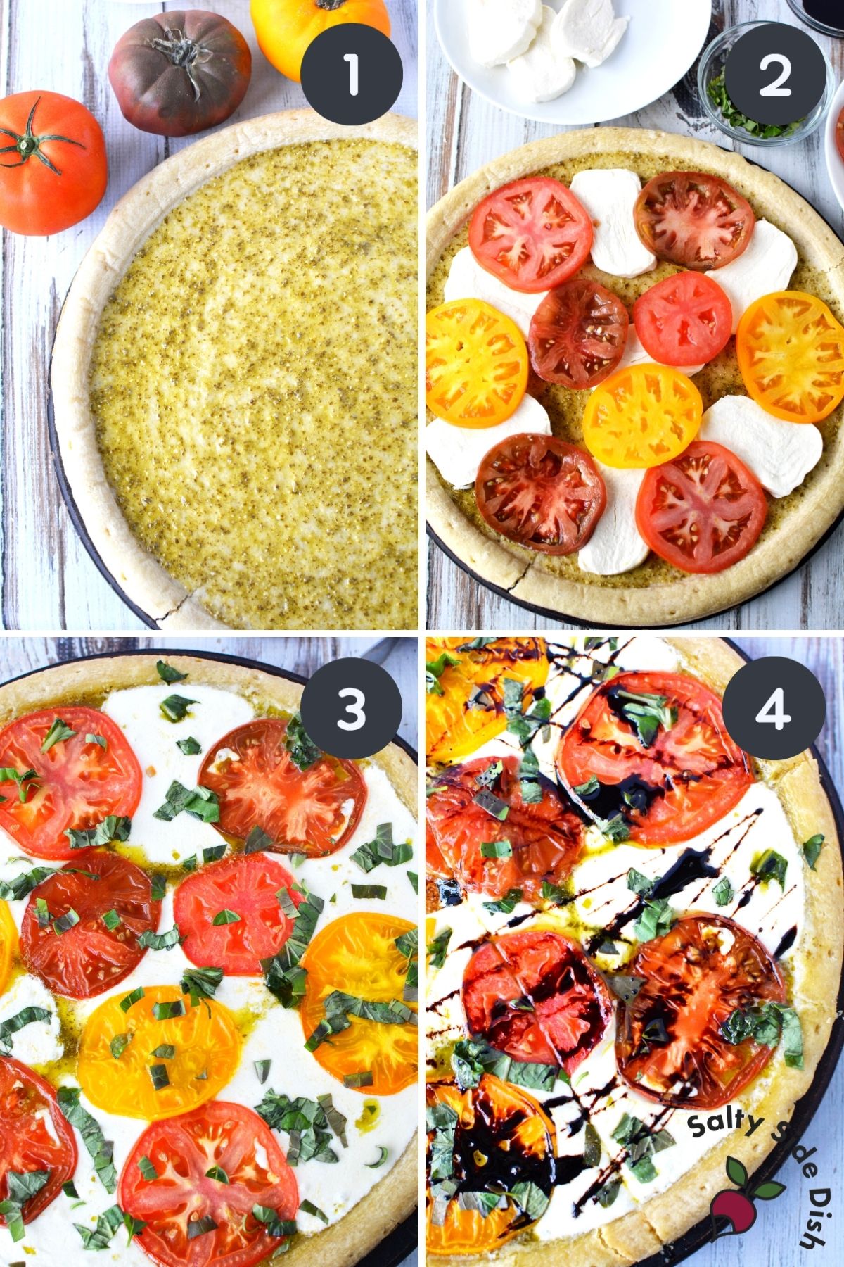 Homemade Caprese Pizza Recipe with FRESH Ingredients | Salty Side Dish