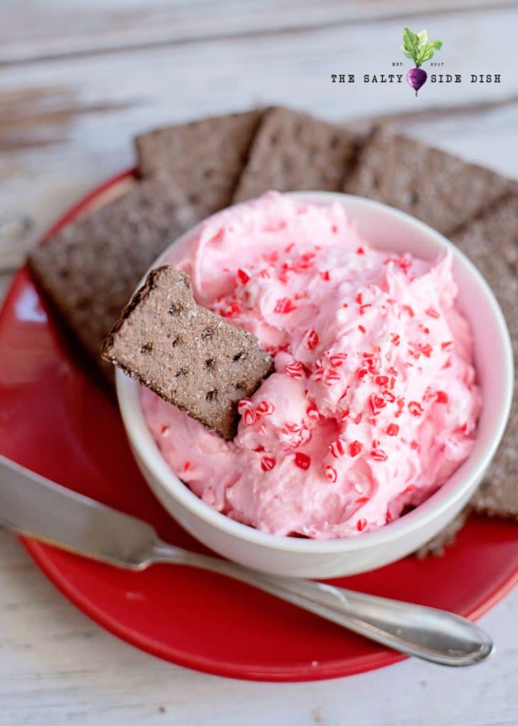 Peppermint Dip with Marshmallow Fluff and Crushed Candy Canes