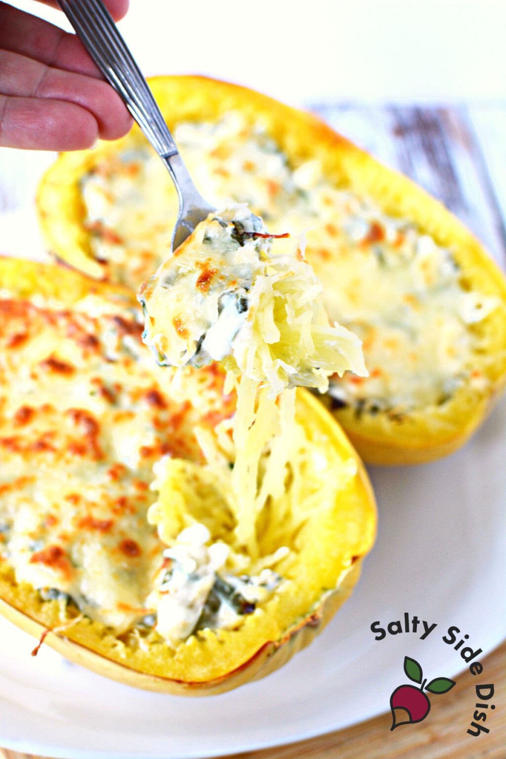 Spaghetti Squash Boats with Cream Cheese | Salty Side Dish