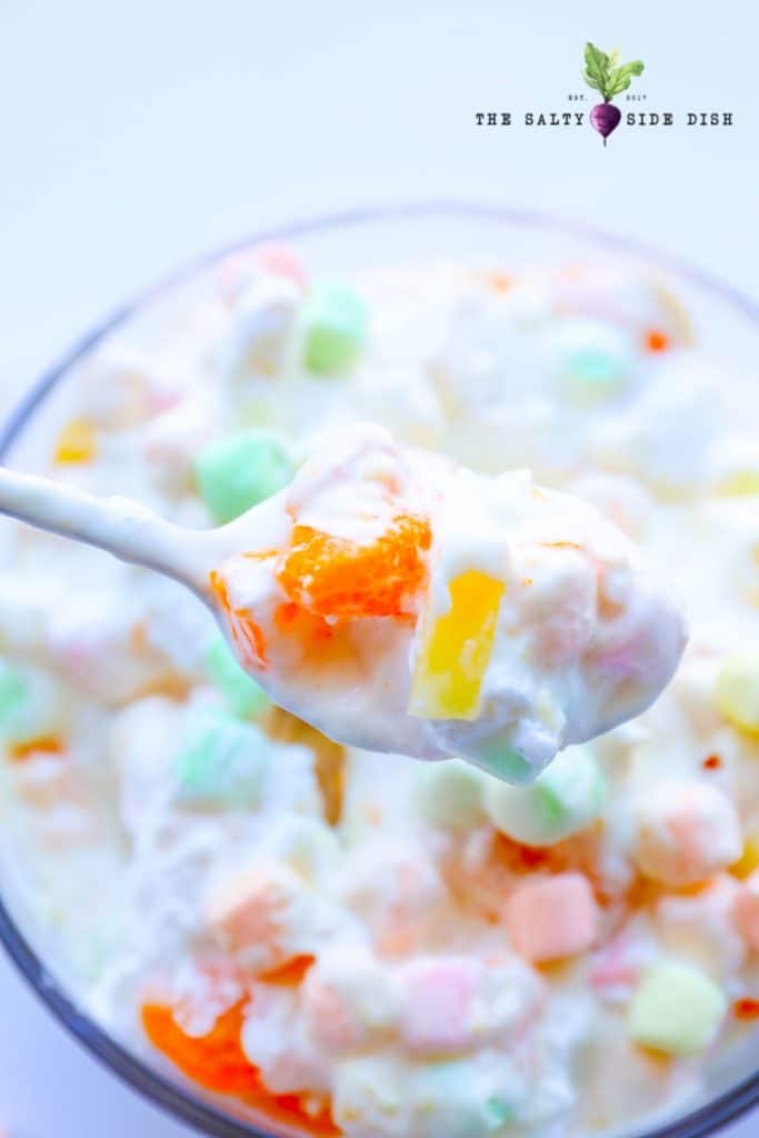 Fruit Fluff Salad with Cool Whip and Pudding | Salty Side Dish
