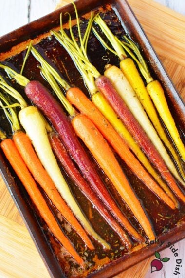 Roasted Rainbow Carrots with Honey Glaze | Salty Side Dish