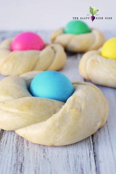 Italian Easter Bread with Colored Easter Eggs | Salty Side Dish