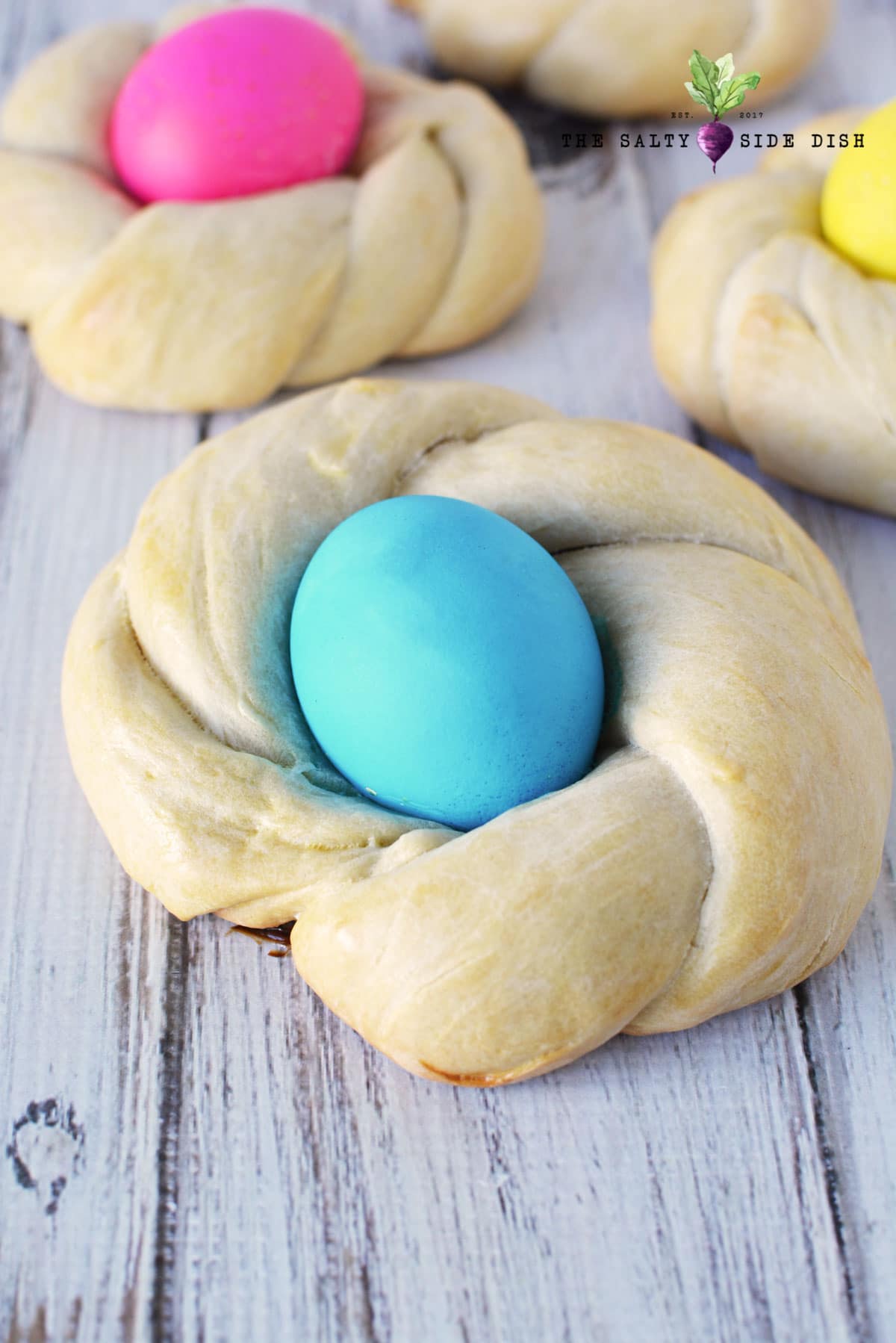 Italian Easter Bread with Colored Easter Eggs | Salty Side Dish