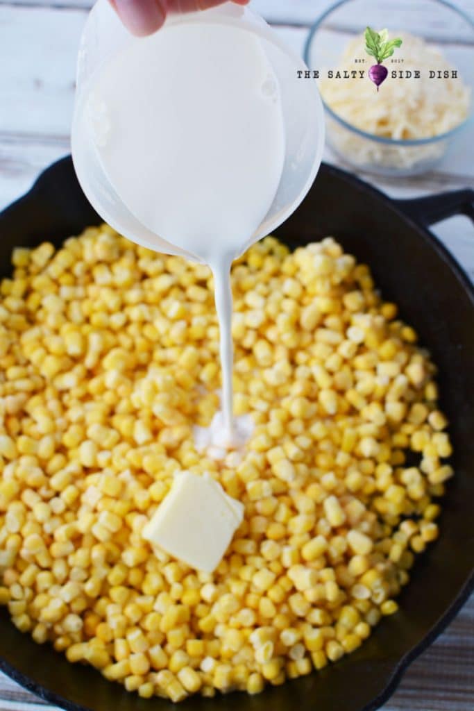 Homemade Cream Corn with Shredded Parmesan Cheese