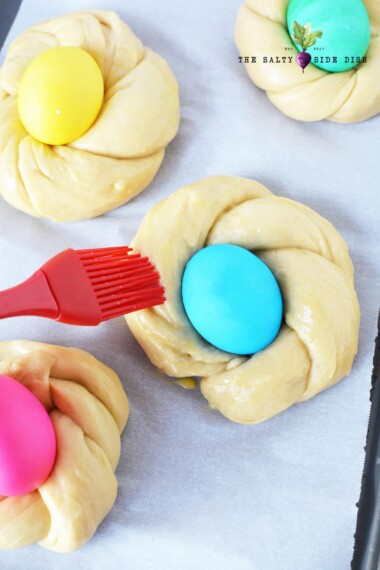 Italian Easter Bread with Colored Easter Eggs | Salty Side Dish