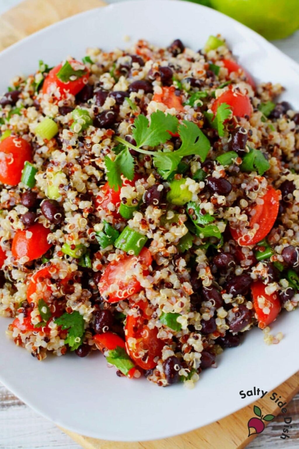 Quinoa Black Bean Salad with Lime Dressing | Salty Side Dish
