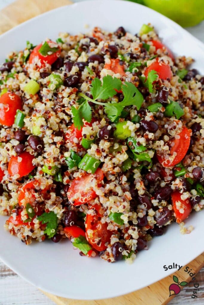 Quinoa Black Bean Salad with Lime Dressing | Salty Side Dish