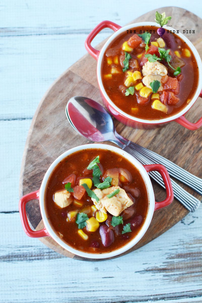 Hearty Mexican Chicken Chili with Diced Tomatoes