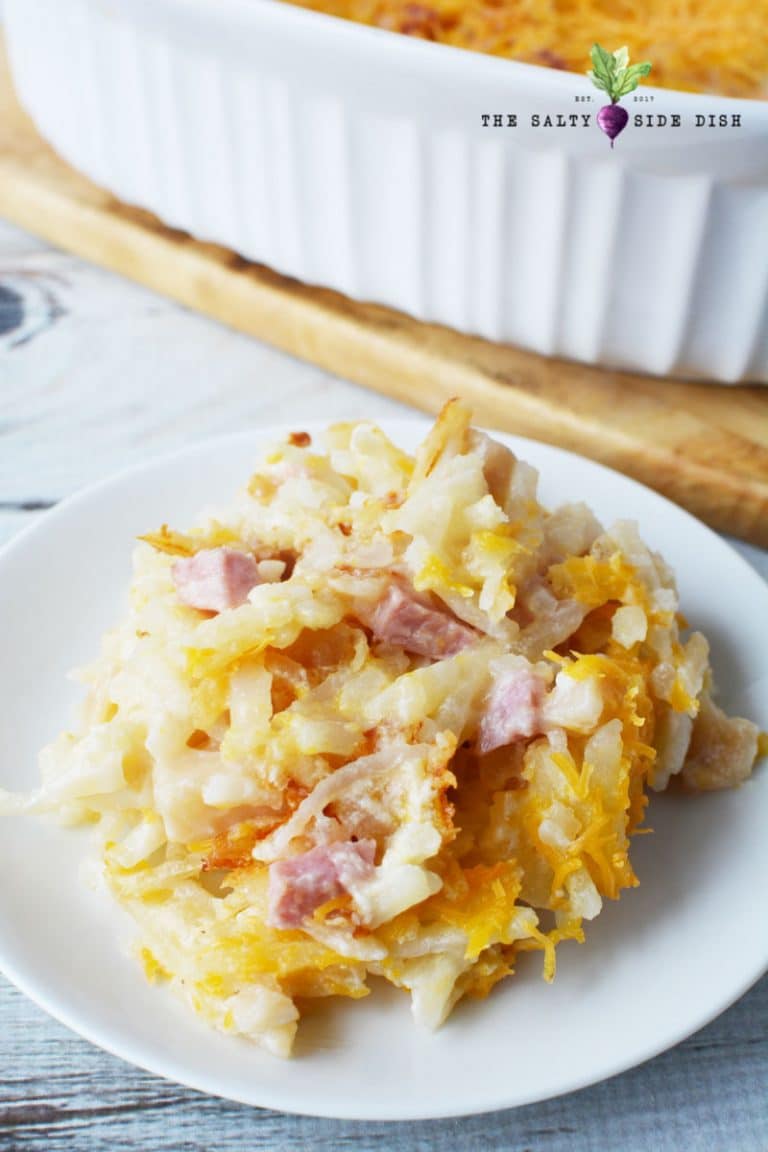 Ham And Hash Brown Casserole With Loads Of Cheese Salty Side Dish
