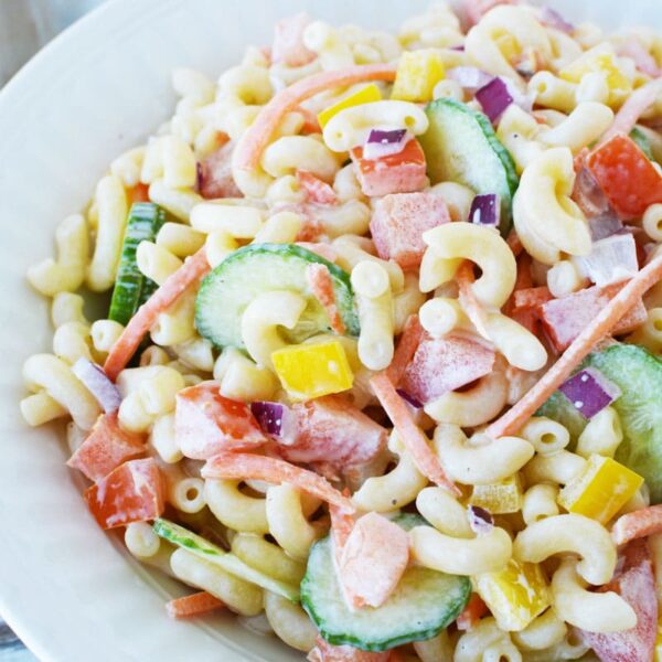 Cold Vegetable Macaroni Pasta Salad | Salty Side Dish