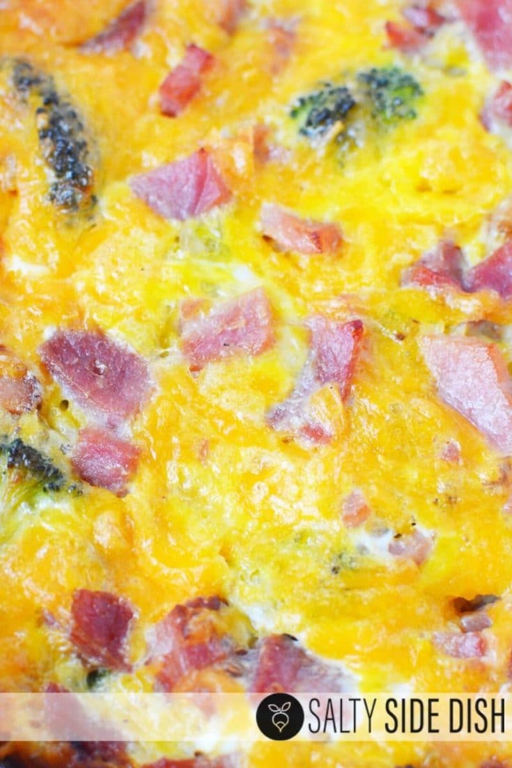 Layered Broccoli Ham Casserole Recipe with Gooey Cheese | Salty Side Dish