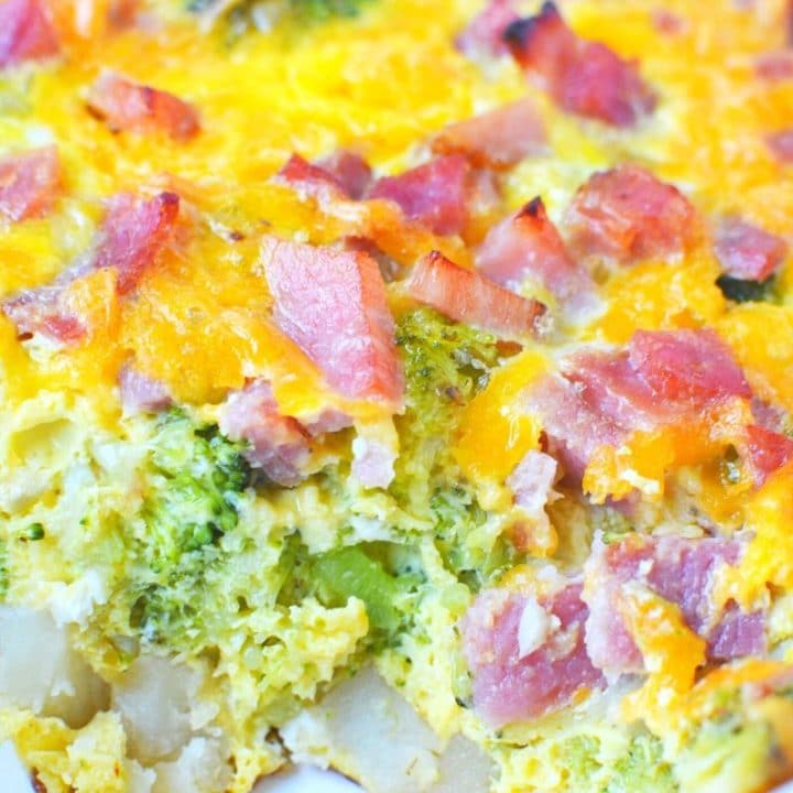 Layered Broccoli Ham Casserole Recipe with Gooey Cheese | Salty Side Dish