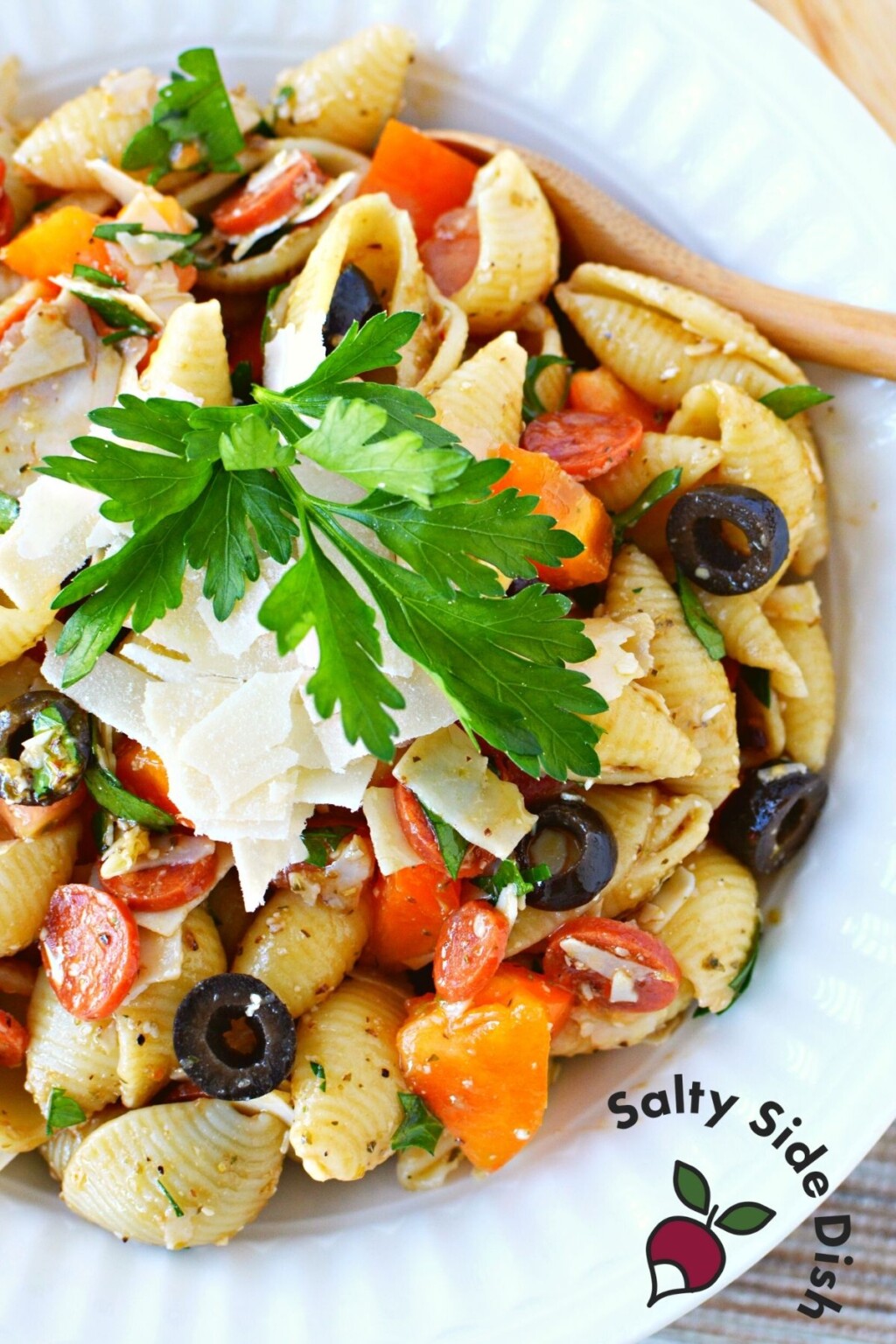 Shell Pasta Salad with Italian Dressing | Salty Side Dish