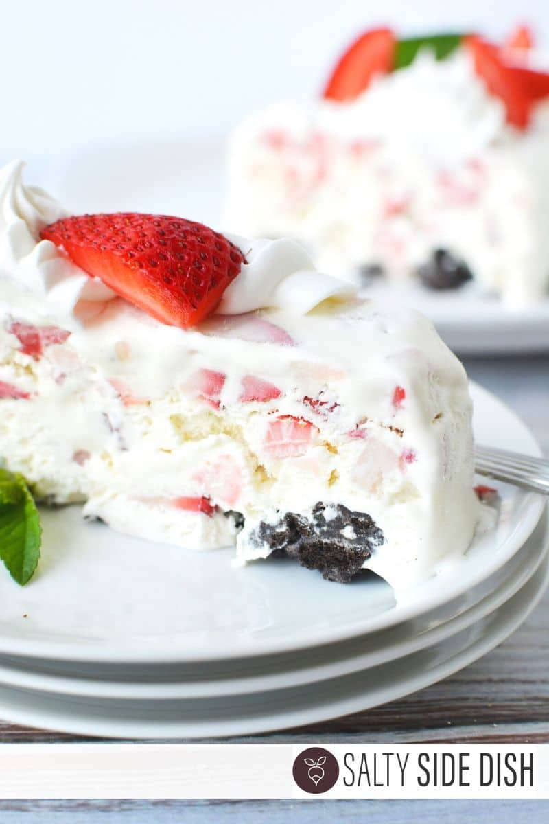 Creamy Strawberry & Crushed Oreo's Ice Box Cake From TikTok