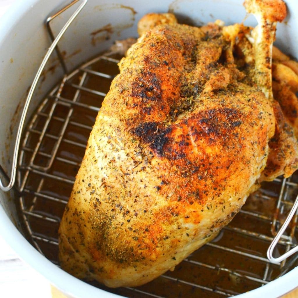 Ninja Foodi Turkey Breast with Air Fried Crispy Skin | Salty Side Dish