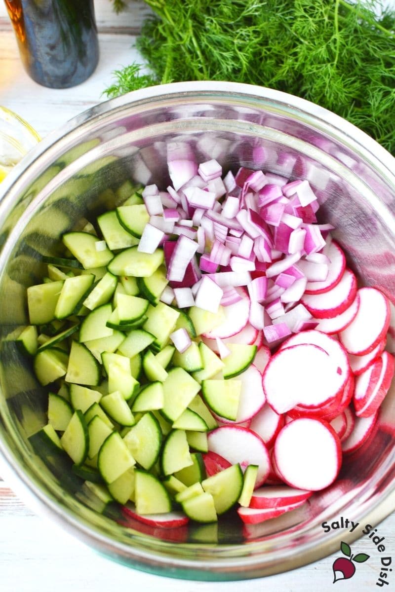 Radish Cucumber Salad with Homemade Dressing | Salty Side Dish