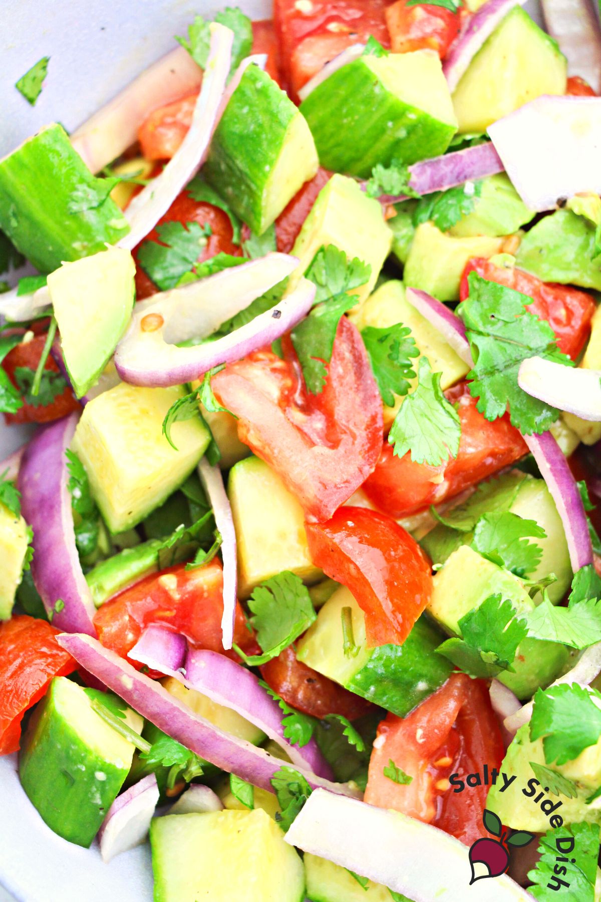 Cucumber Tomato Avocado Salad is TOP Summer Salad! | Salty Side Dish