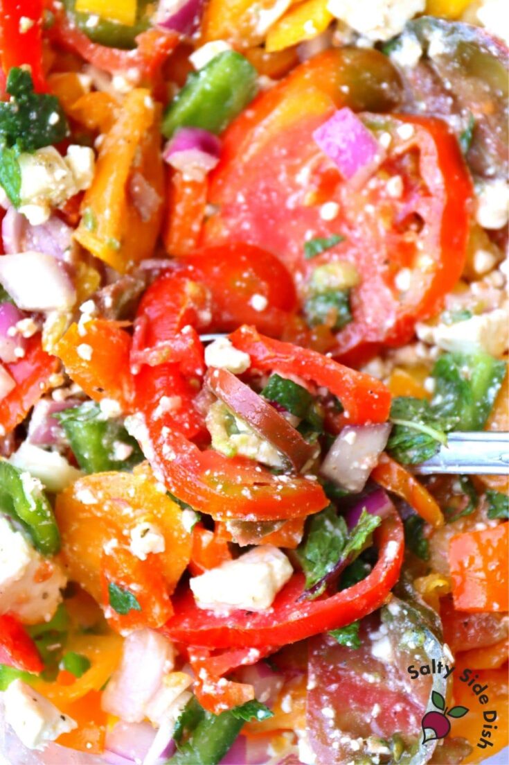 Heirloom Tomato Salad {Greek Style} | Salty Side Dish