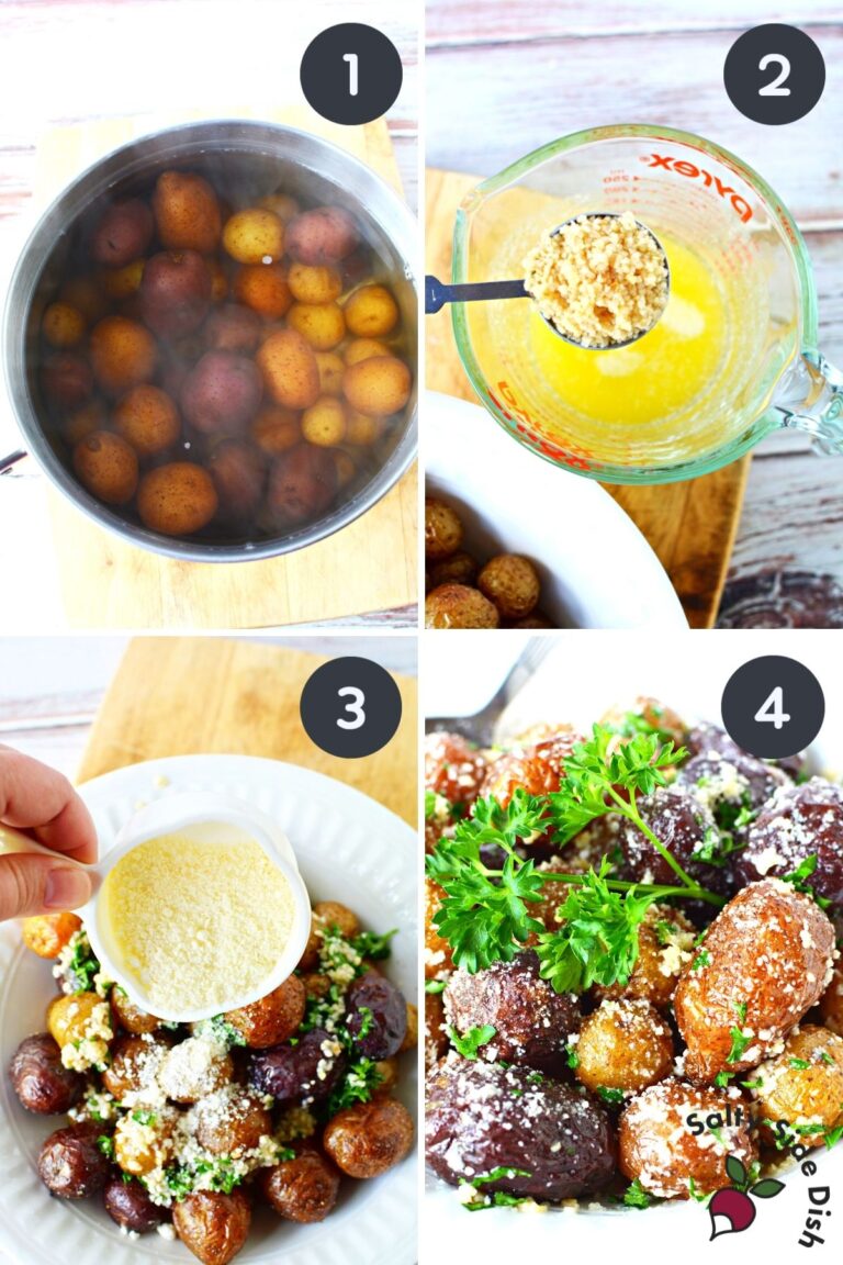 Mini Potatoes with Garlic Butter (Oven Roasted) | Salty Side Dish