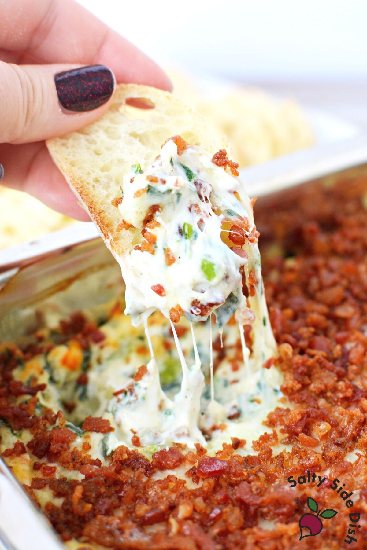 Cheesy Bacon Spinach Dip is the ULTIMATE Appetizer! | Salty Side Dish