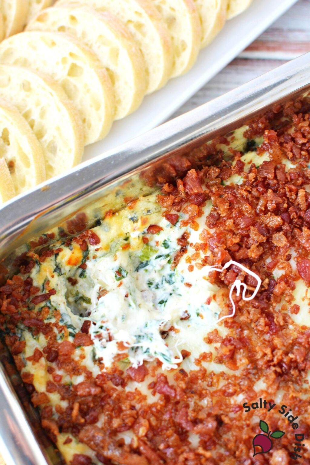 Cheesy Bacon Spinach Dip is the ULTIMATE Appetizer! | Salty Side Dish
