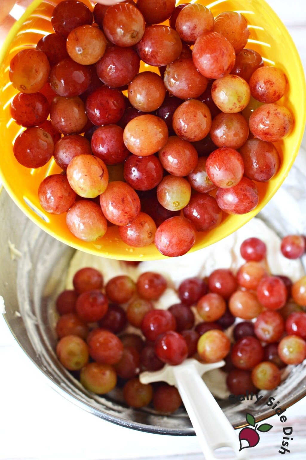 Creamy Grape Salad with Cream Cheese and Greek Yogurt | Salty Side Dish