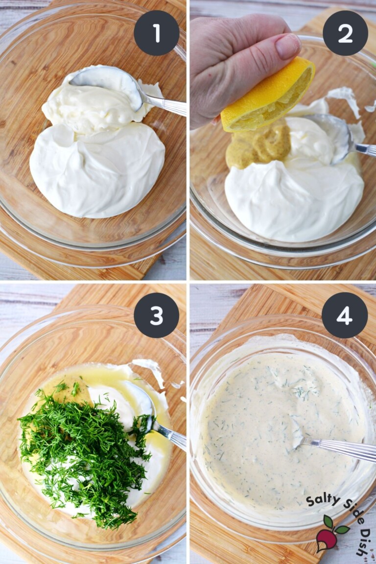 Easy Sour Cream Dip with Fresh Dill Herbs - 5 Ingredients