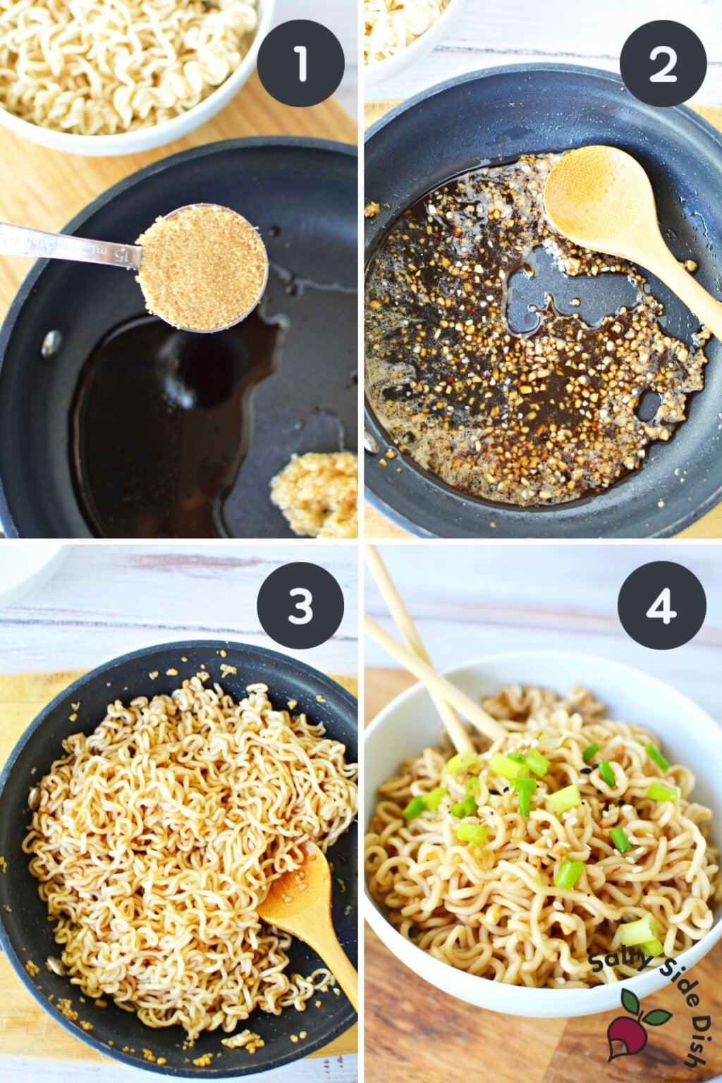 TikTok Garlic Sesame Noodles with Ramen | Salty Side Dish