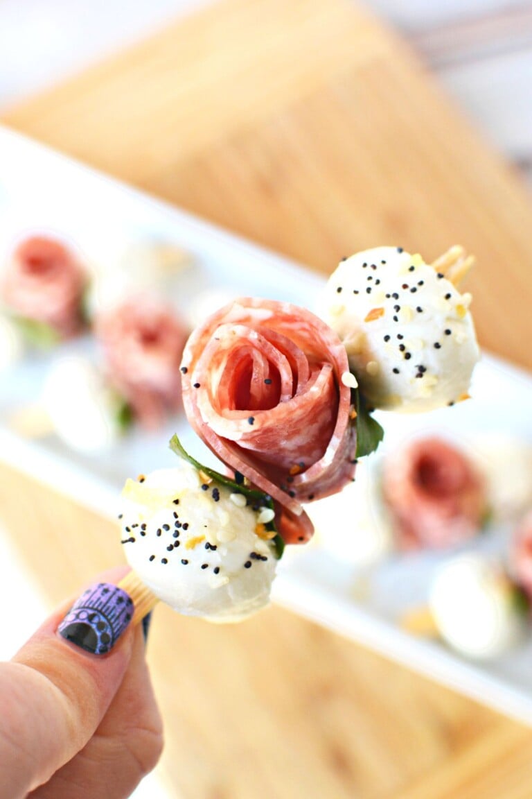 Salami Roses with Mozzarella Balls (Viral) | Salty Side Dish