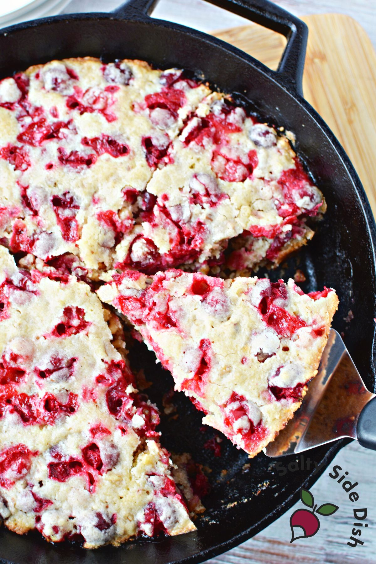 Crustless Cranberry Pie in Cast Iron | Salty Side Dish