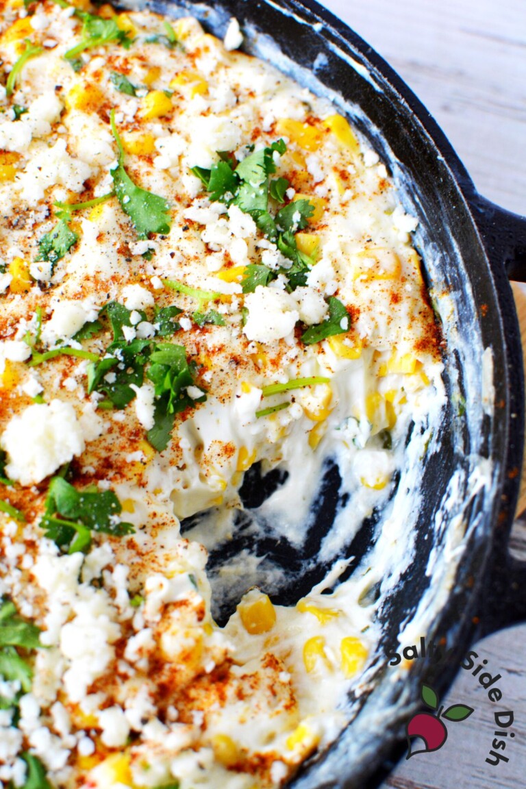Warm Elote Dip - Mexican Street Corn Appetizer | Salty Side Dish