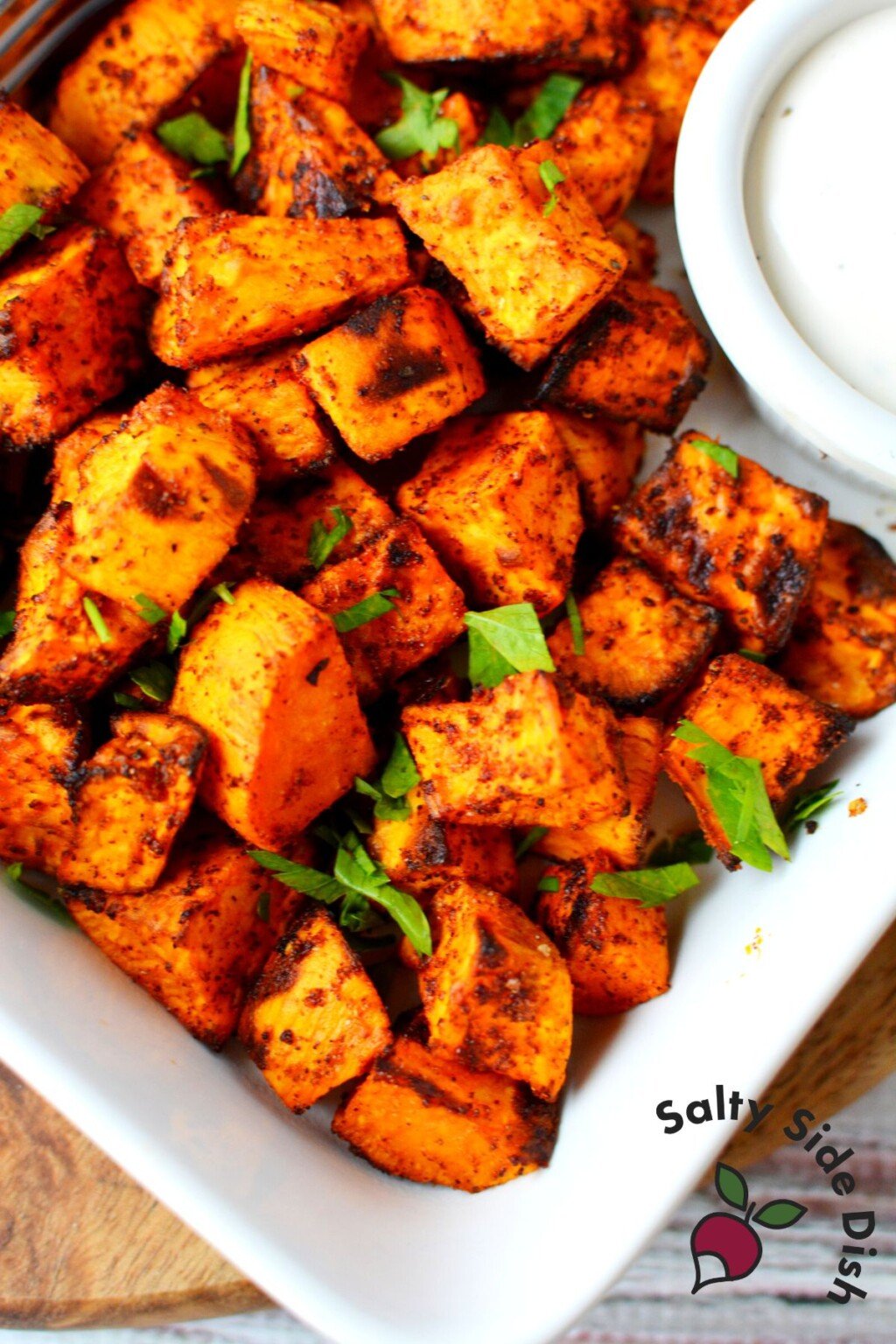 Ninja Foodi Roasted Sweet Potatoes - 12 Minute Side Dish!