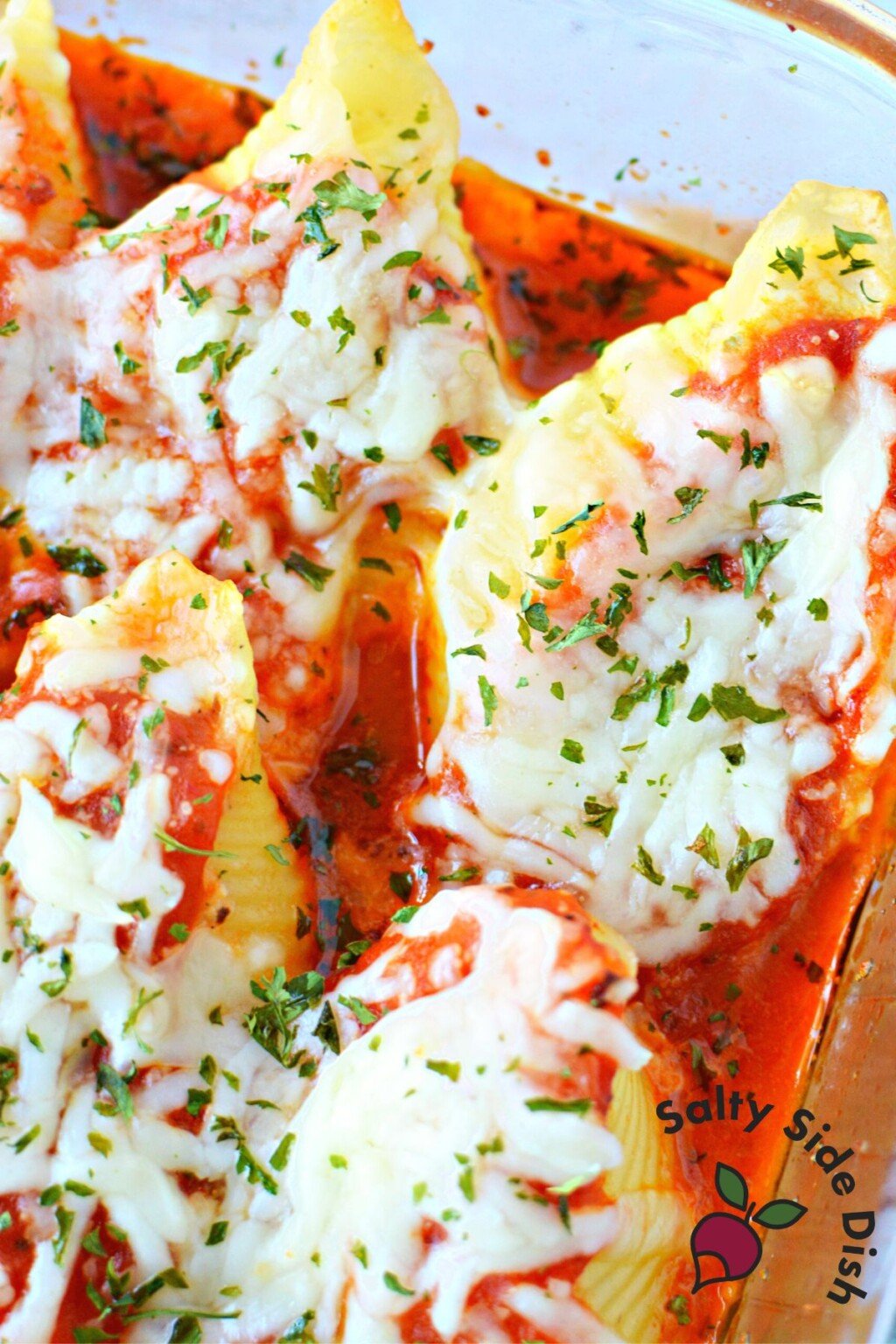 Giant Stuffed Shells with 3 Cheeses | Salty Side Dish