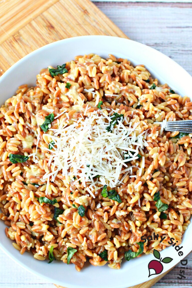 Parmesan Orzo with Fresh Basil - Perfection! | Salty Side Dish