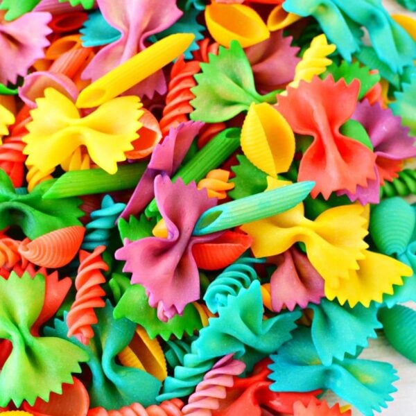 Brightly Dyed Pasta for Crafts and Sensory Bins | Salty Side Dish