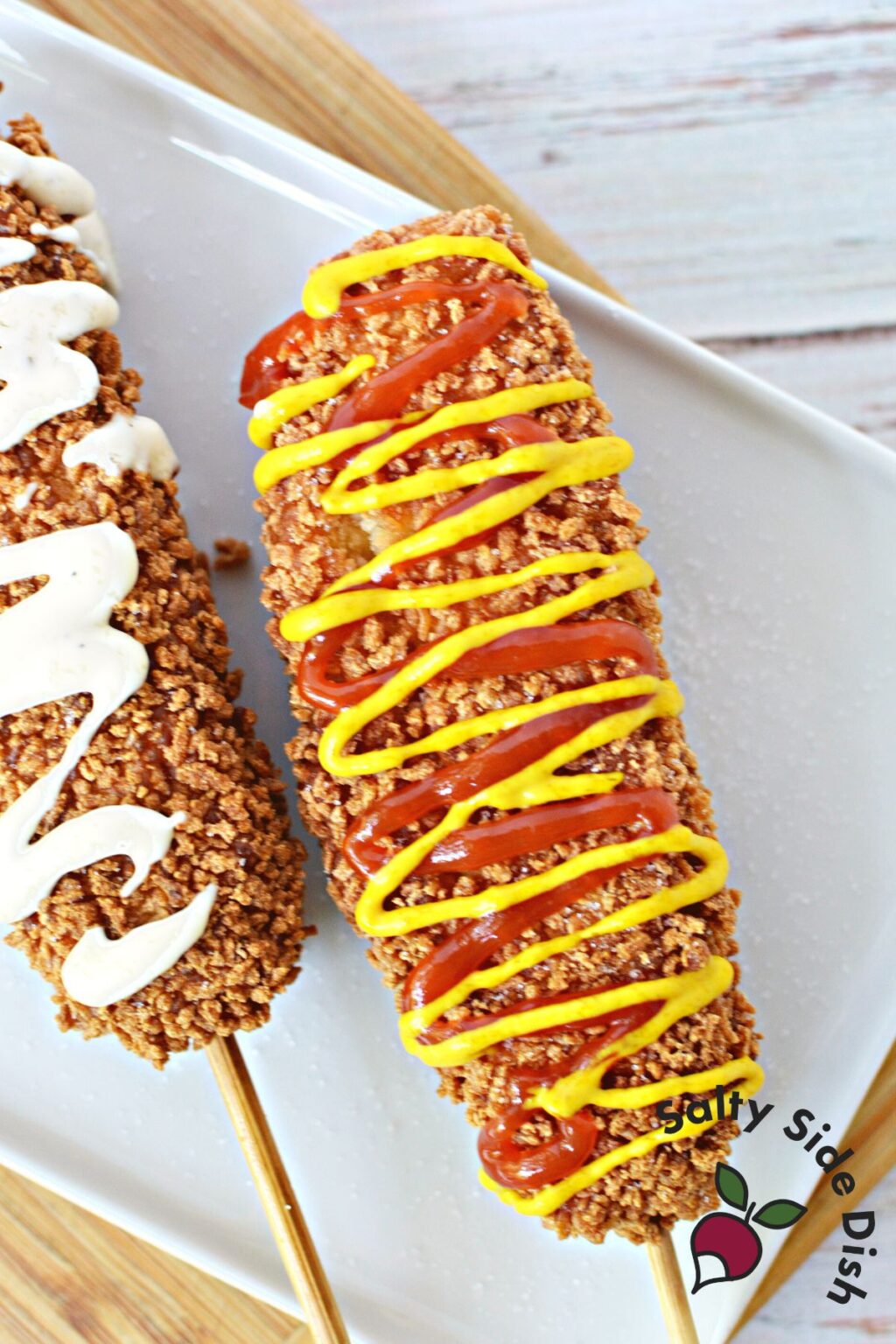 Korean Corn Dog with Golden Brown Panko Crumbs - TikTok Viral!