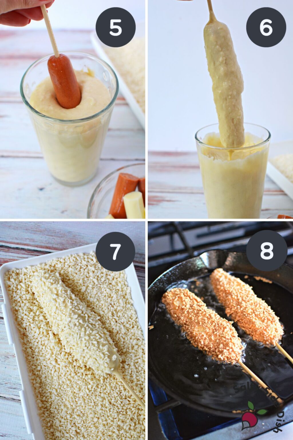 Korean Corn Dog with Golden Brown Panko Crumbs - TikTok Viral!