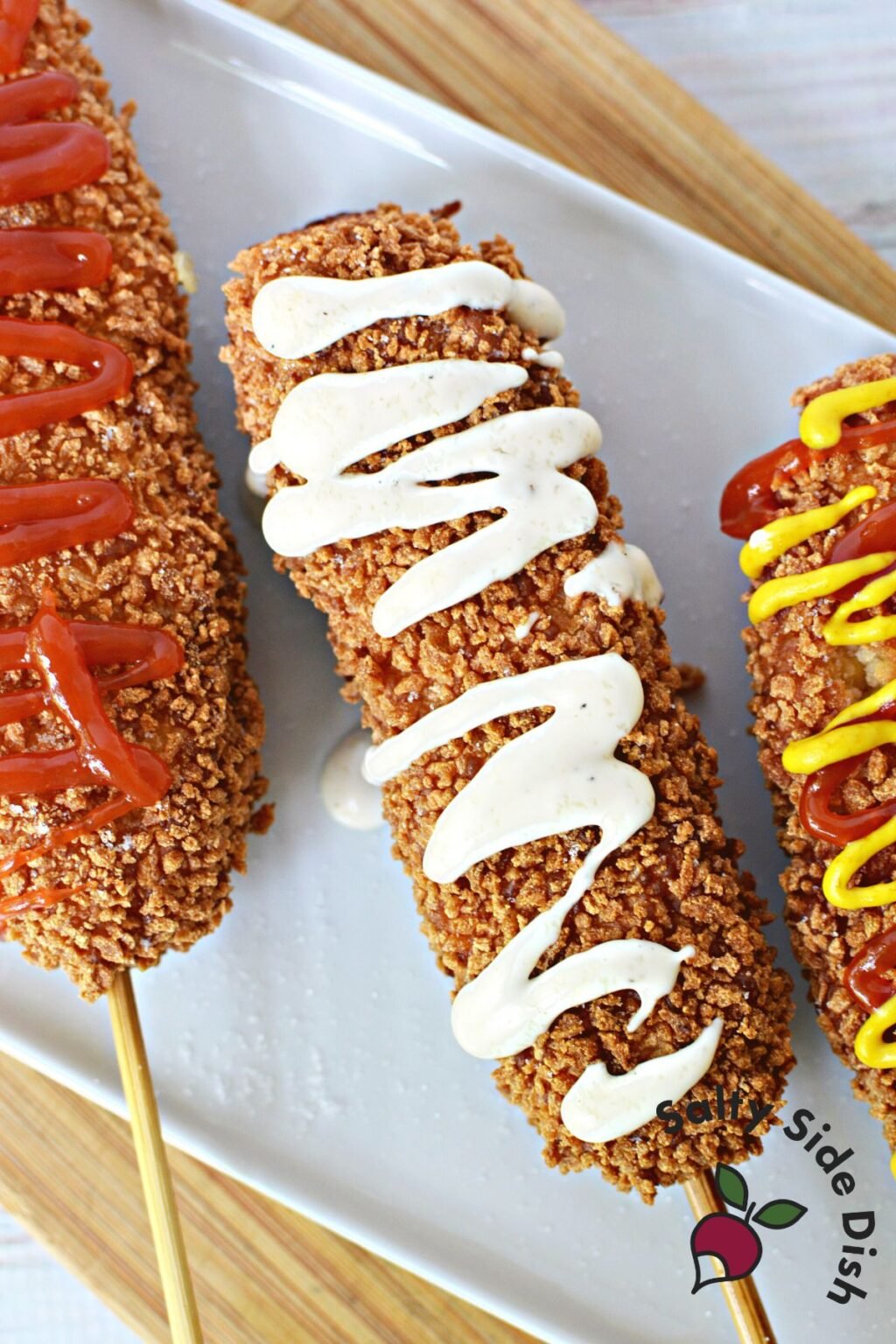 Korean Corn Dog with Golden Brown Panko Crumbs - TikTok Viral!