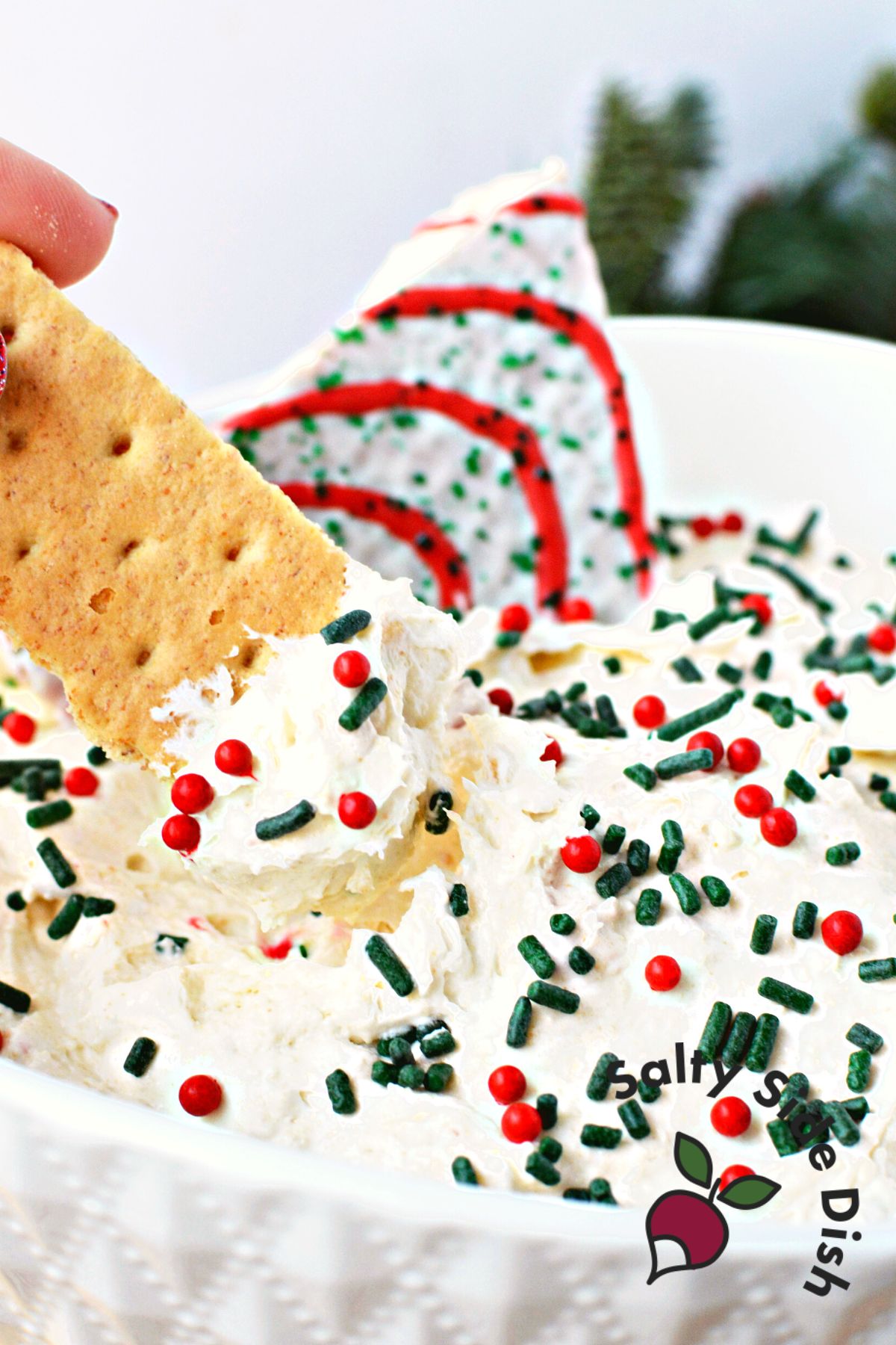 Christmas Tree Cake Dip in 5 Minutes with Little Debbie Cakes!