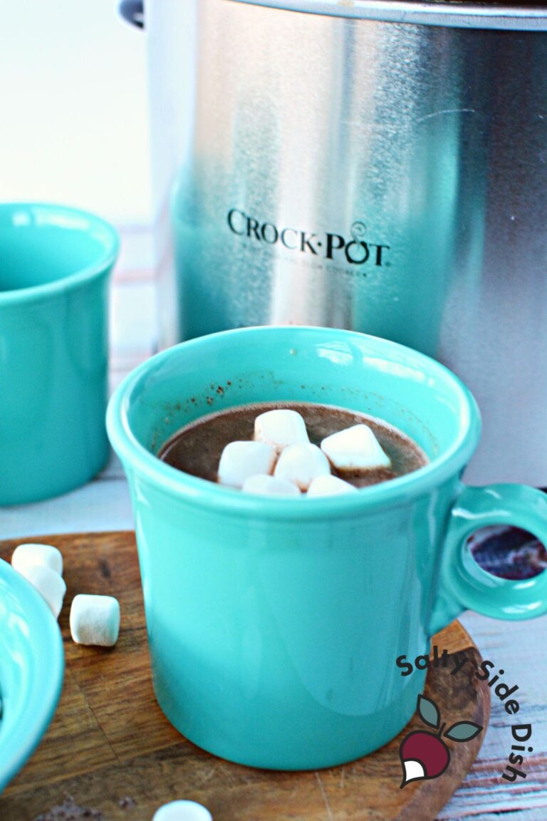 Crockpot Hot Chocolate made with Milk Chocolate Chips | Salty Side Dish