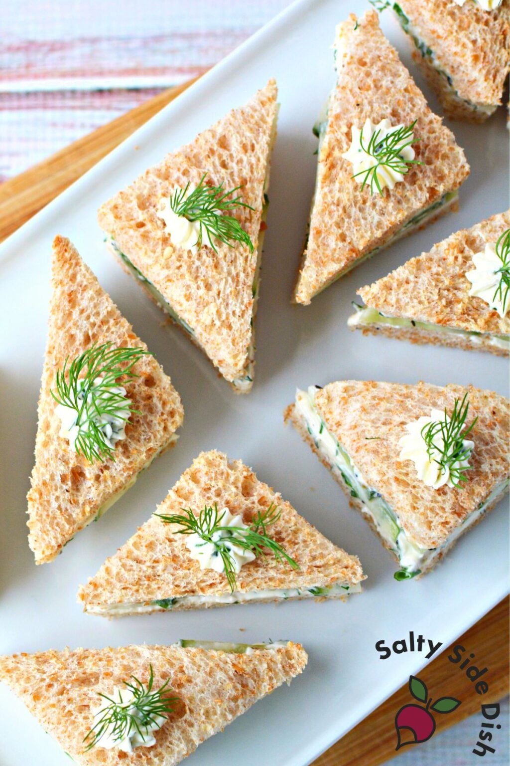 Mini Cucumber Sandwiches with Dill Cream Cheese | Appetizer