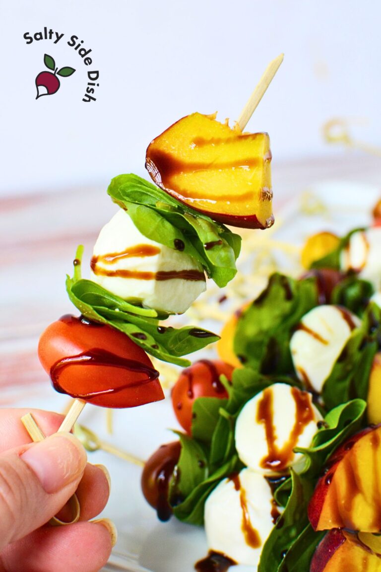 Peach Caprese Skewers | Great Idea for Finger Food Platters!