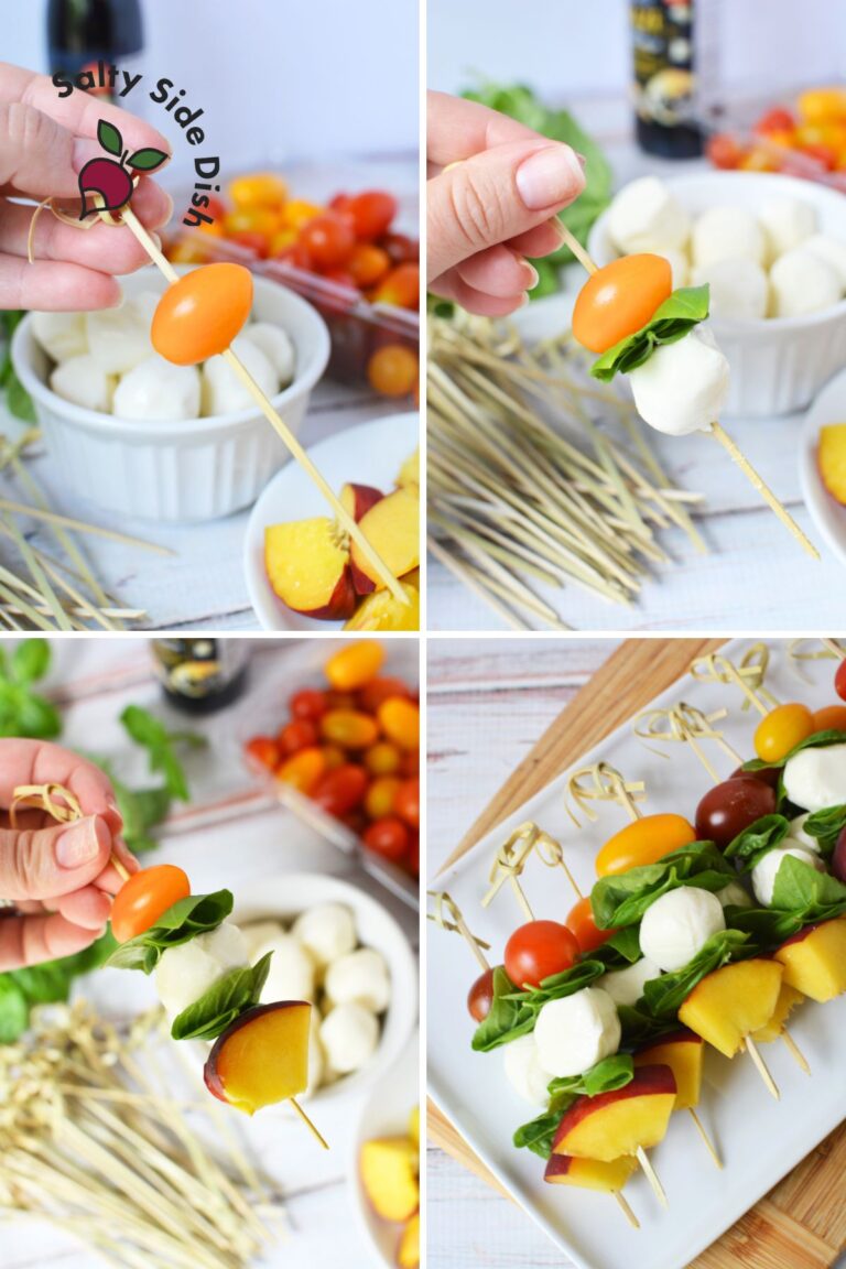Peach Caprese Skewers | Great Idea for Finger Food Platters!