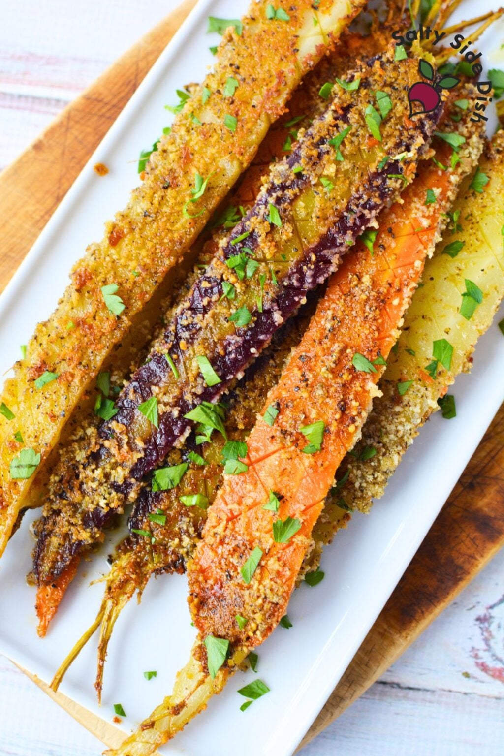 Parmesan Crusted Rainbow Carrots | Baked with Buttery Herbs